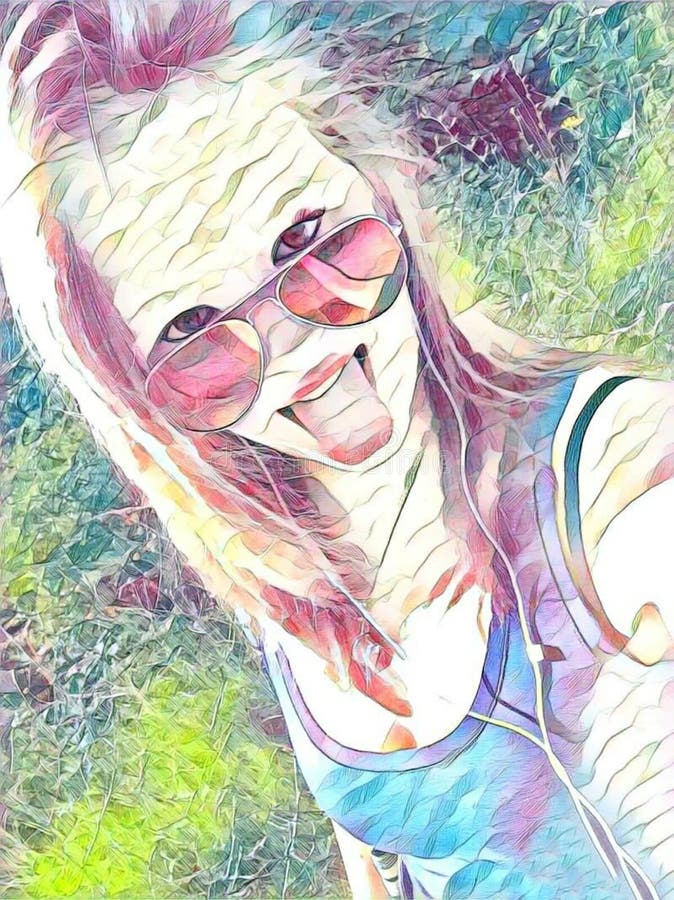 Color Distorted Abstract Portrait of a Female Stock Photo - Image of ...