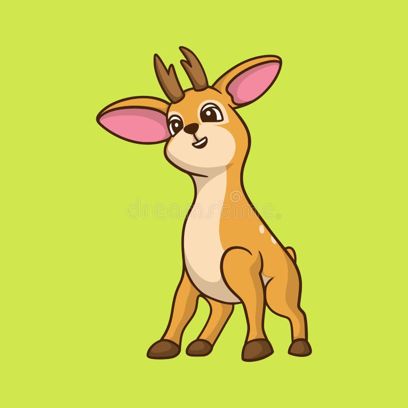 Cartoon Animal Design Deer Facing Forward Stock Illustration ...