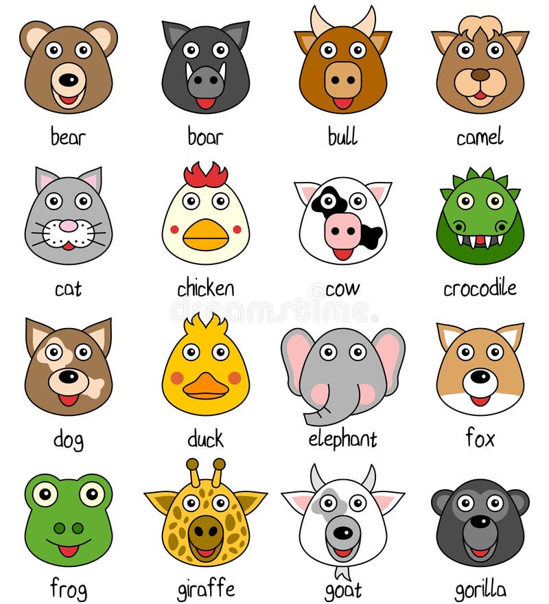 Cartoon Animal Alphabet Chart Stock Vector - Illustration of children ...