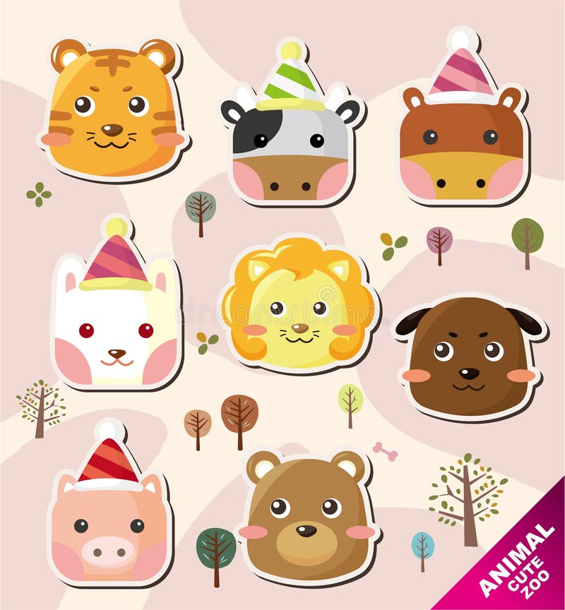 Cartoon animal head stock vector. Illustration of doodle - 21071804