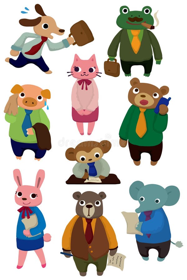 Cartoon animal worker icon stock vector. Illustration of comic - 18534598