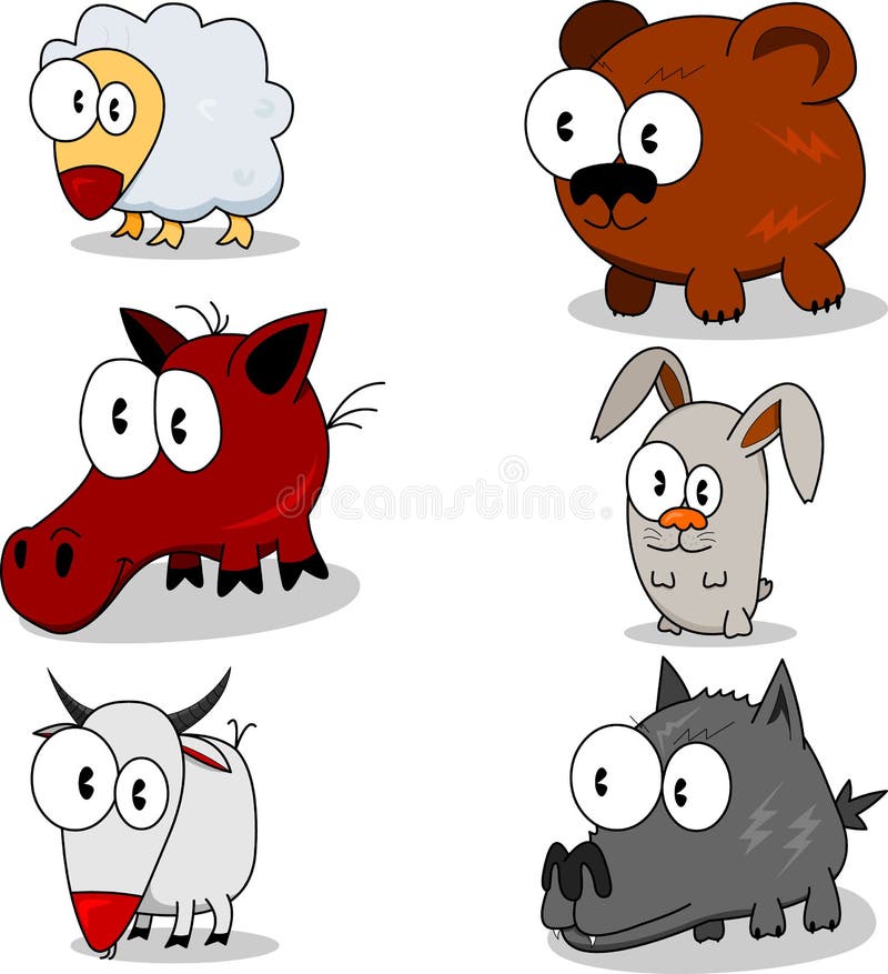 Cartoon animals stock vector. Illustration of animal - 10431423