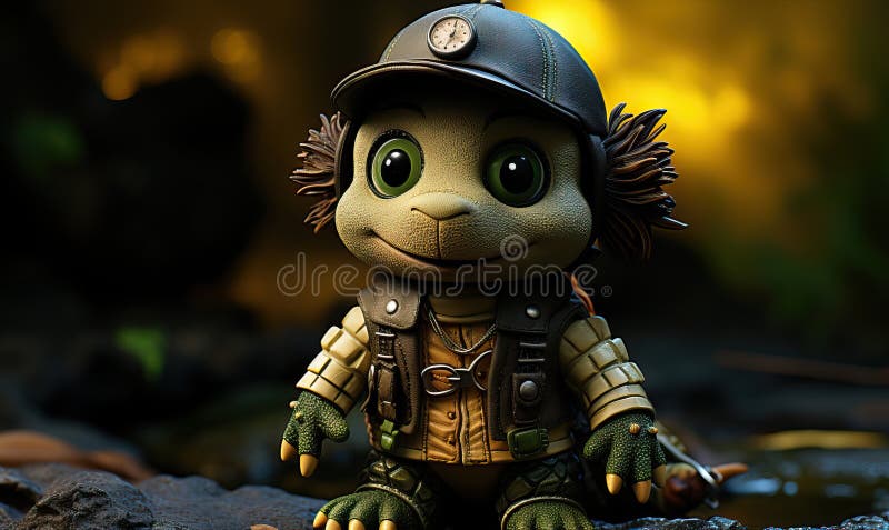 Cartoon Animals on an Abstract Colorful Background, 3d. Stock ...