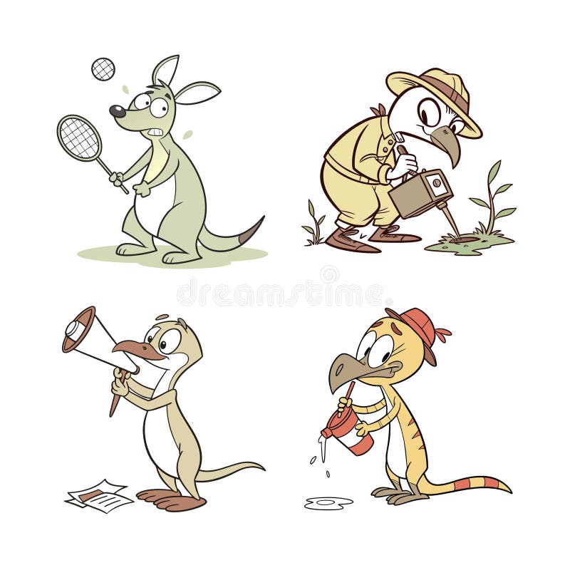 Cartoon Animals Playing Piano Black and White Stock Vector ...