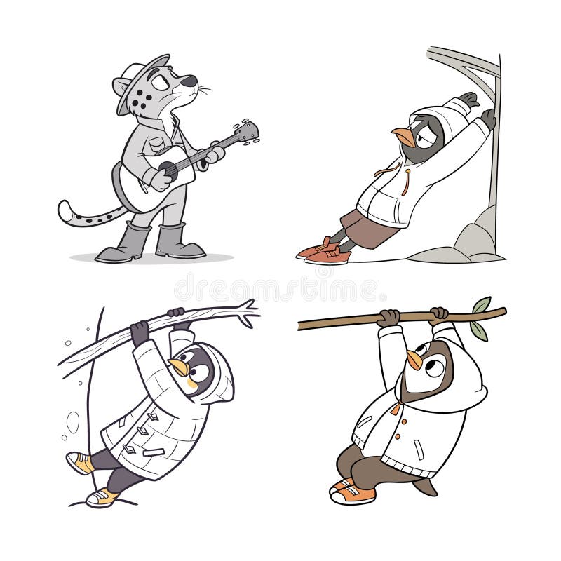 Cartoon Animals Doing Human Things Image Stock Vector - Illustration of ...