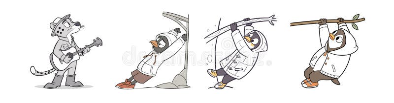 Cartoon Animals Doing Human Things Image Stock Vector - Illustration of ...