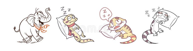 Sleepy Lizards Stock Illustrations – 8 Sleepy Lizards Stock ...