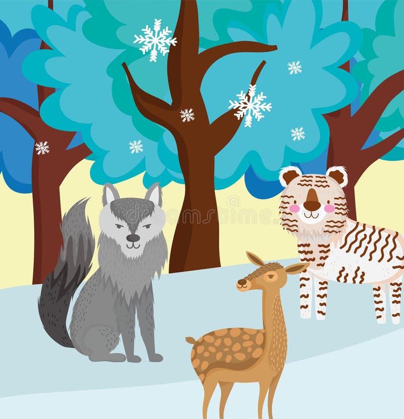 Animals winter and label stock vector. Illustration of banner - 222429737