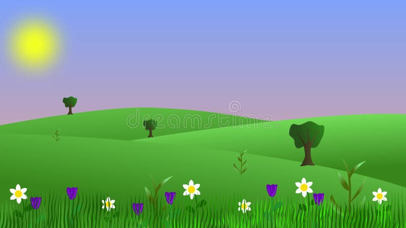 Cartoon Animated Spring Nature Landscape Stock Footage - Video of ...