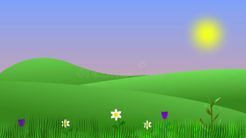 Cartoon Animated Spring Nature Landscape Stock Footage - Video of ...