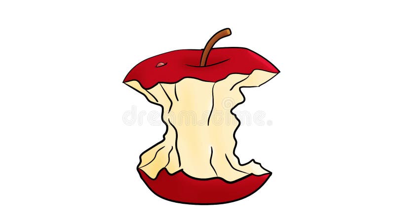 A Cartoon Animation of a Red Apple and an Apple Worm Stock Footage ...