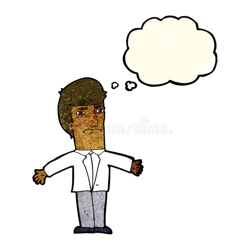 Cartoon Annoyed Boss with Thought Bubble Stock Illustration ...