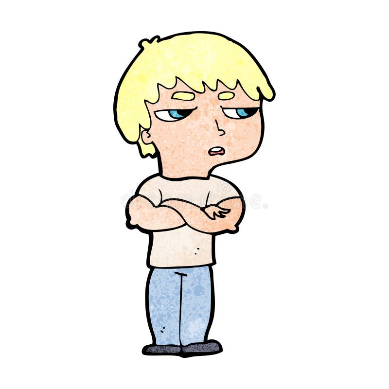 Cartoon annoyed boy stock vector. Illustration of drawing - 38012500