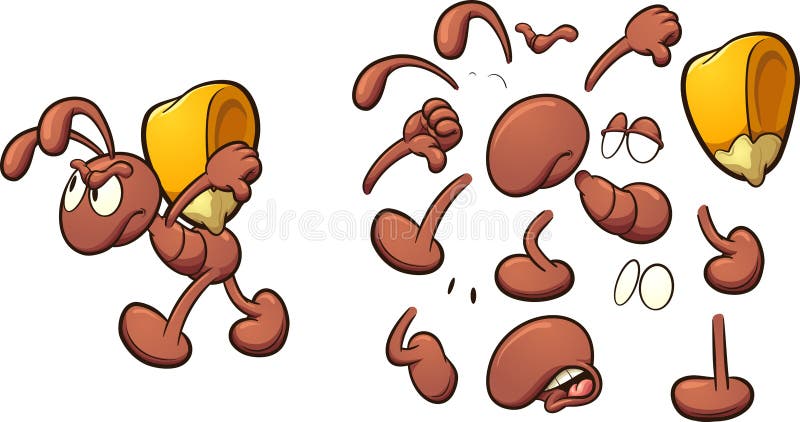Angry Cartoon Ant Ready for Animation Stock Vector - Illustration of ...