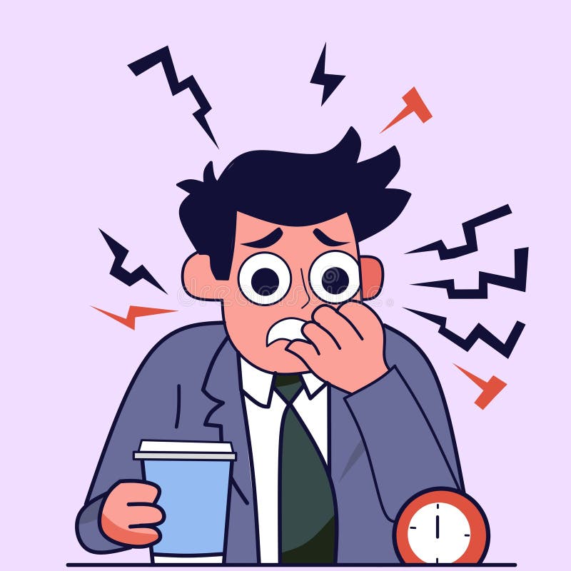 Cartoon of an Anxious Businessman Stock Vector - Illustration of ...