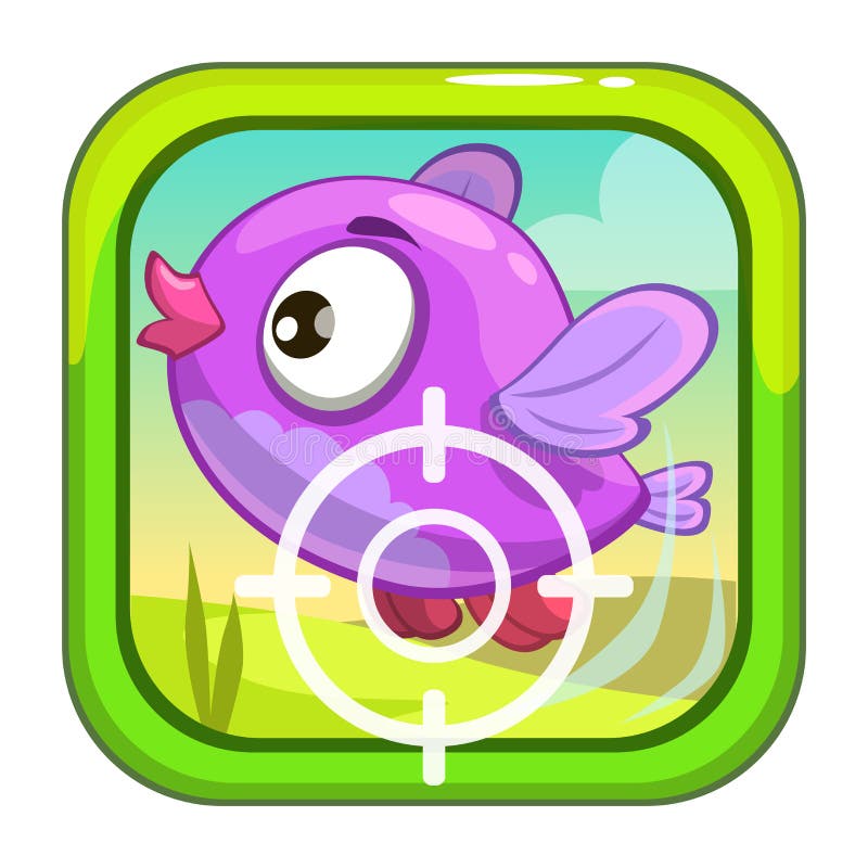 Cartoon App Icon with Funny Bird. Stock Vector - Illustration of cool ...