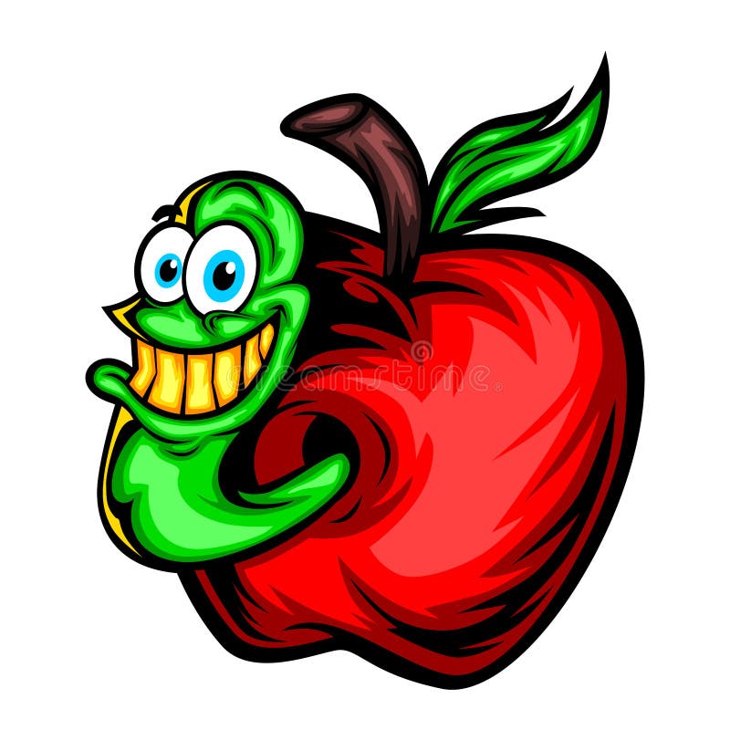 Cartoon appel invader vector illustratie. Illustration of rupsband ...