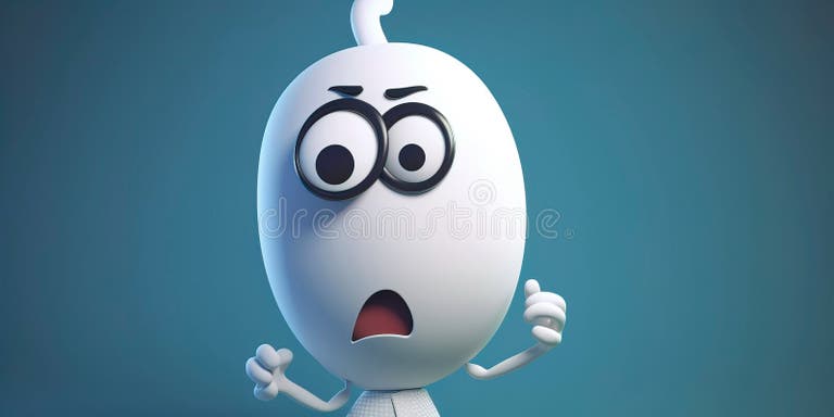 Cartoon Appendix Character with a Puzzled Expression and a Speech ...