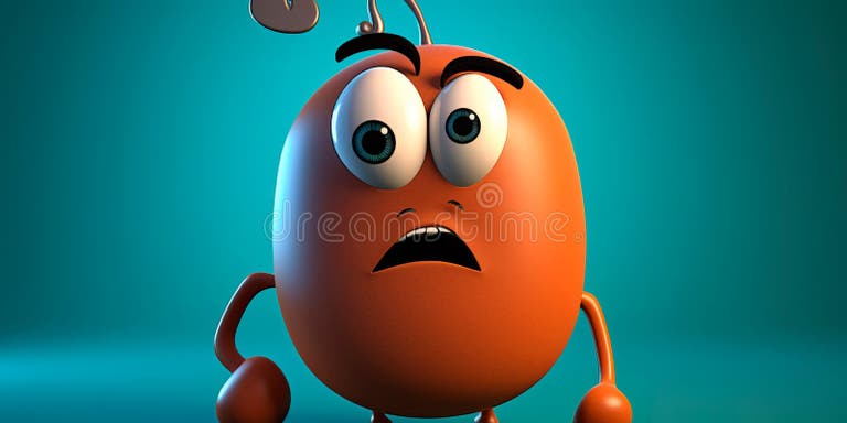 Cartoon Appendix Character with a Puzzled Expression and a Speech "Generative AI Stock ...