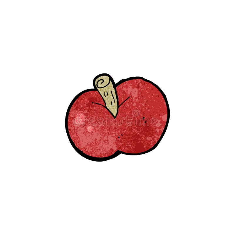 Cartoon apple stock vector. Illustration of retro, funny - 38067429