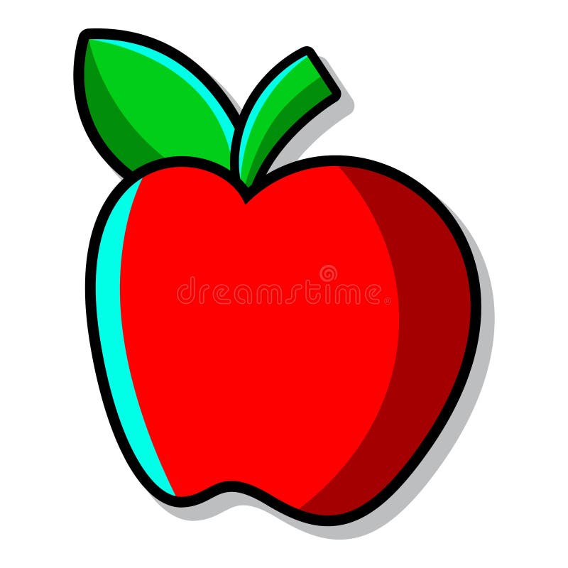 Cartoon apple stock vector. Illustration of cartoon - 258198348