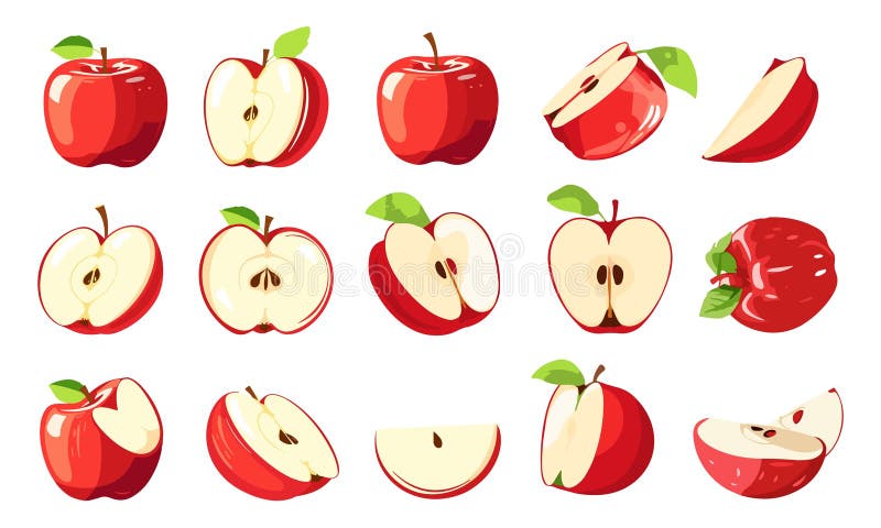 Thin Apple Slices Cartoon