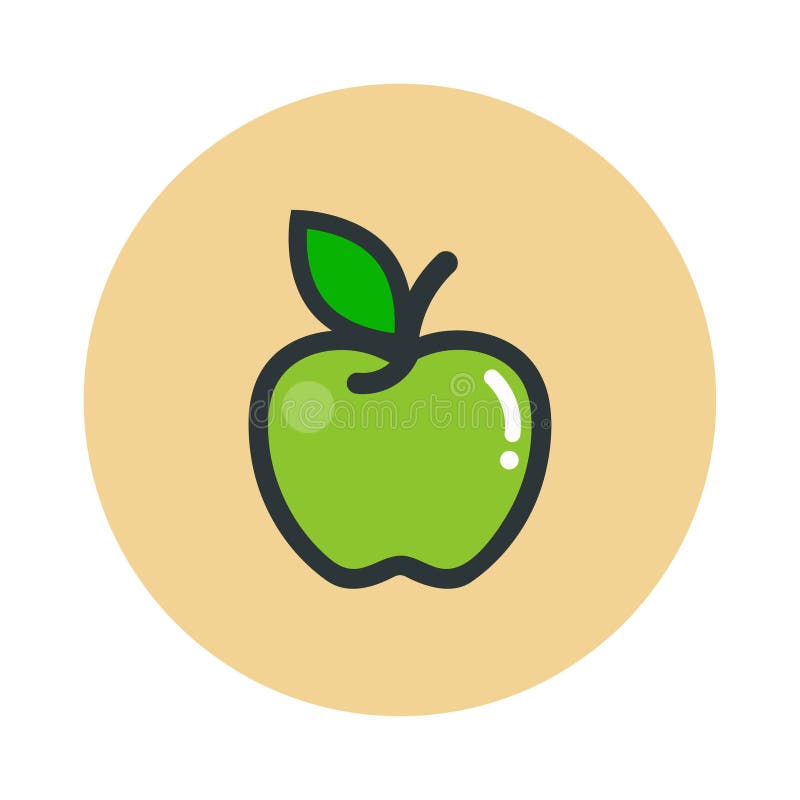 Cartoon Fruit Red Apple Green Leaf Stock Illustrations 4 971 Cartoon