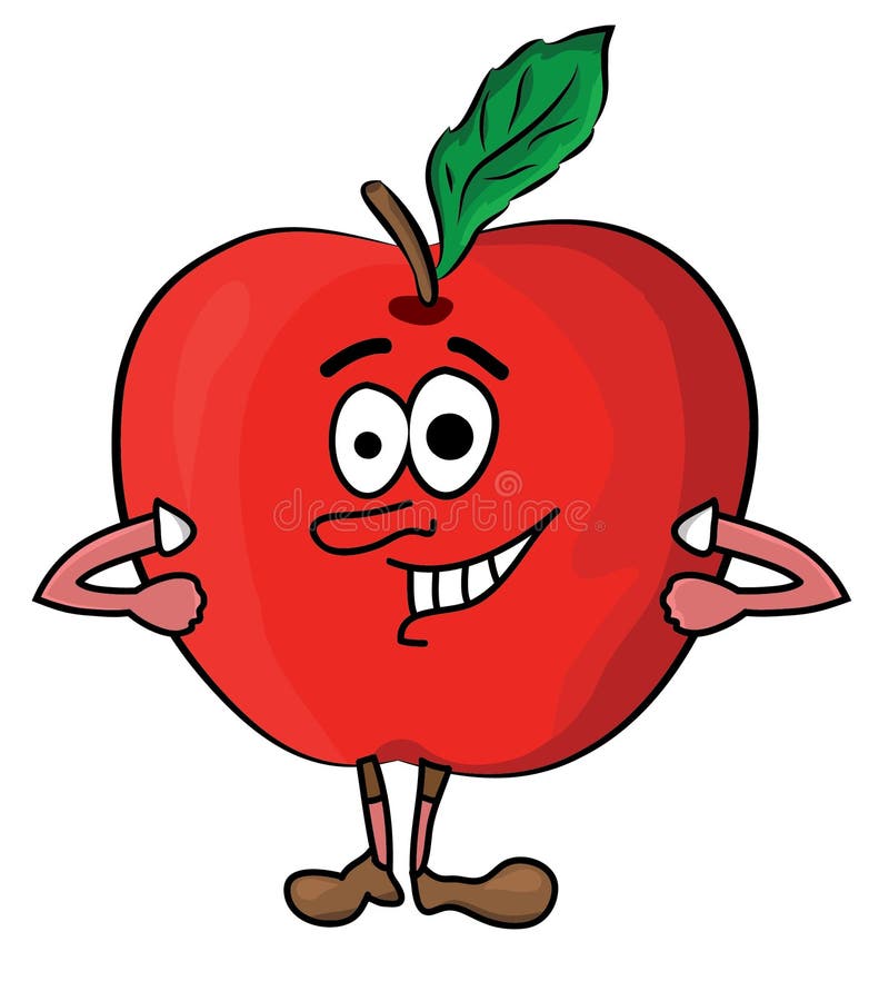 Cartoon apple illustration stock illustration. Illustration of isolated ...