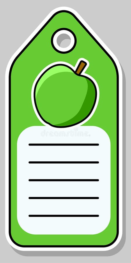 Cartoon Apple. Notebook Label. Note Label Stock Vector - Illustration ...