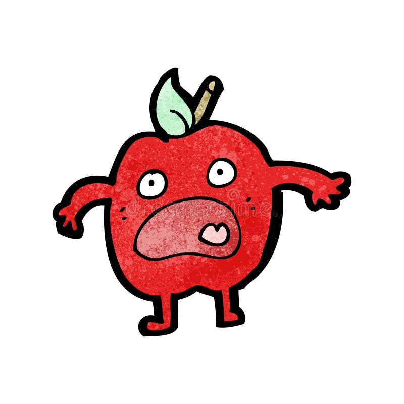 Cartoon apple stock vector. Illustration of drawing, quirky - 38088275