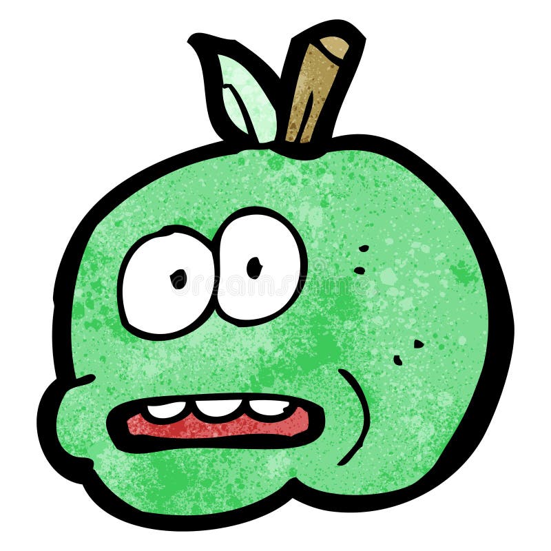 Cartoon apple stock vector. Illustration of texture, hand - 38088937