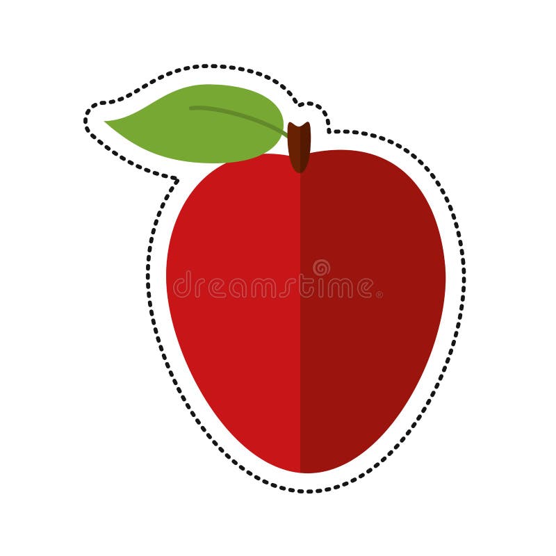 Cartoon Apple Ripe Fruit Icon Stock Vector - Illustration of ripe, diet ...