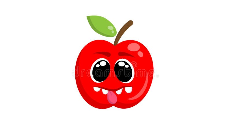 Sad apple stock vector. Illustration of mouth, health - 22742661