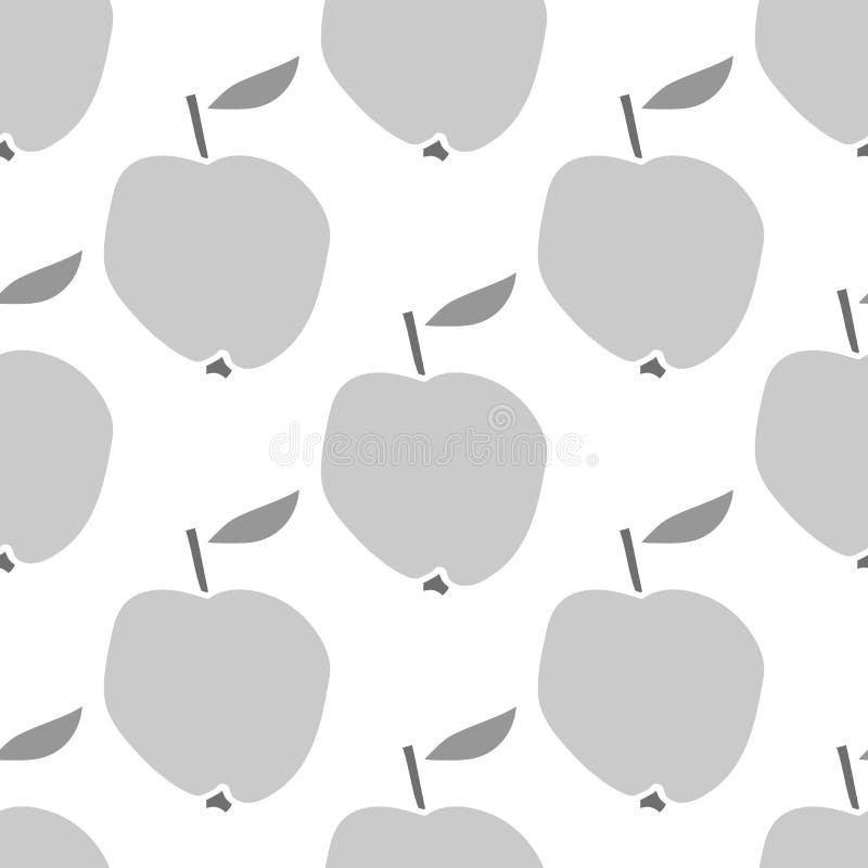Cute Apple in Flat Style Seamless Pattern. Fruit Polka Dot Background ...