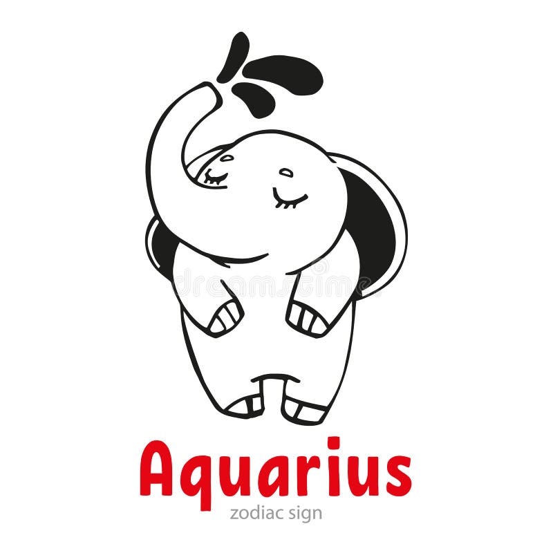 Cartoon Aquarius Zodiac Sign Vector Stock Vector Illustration Of