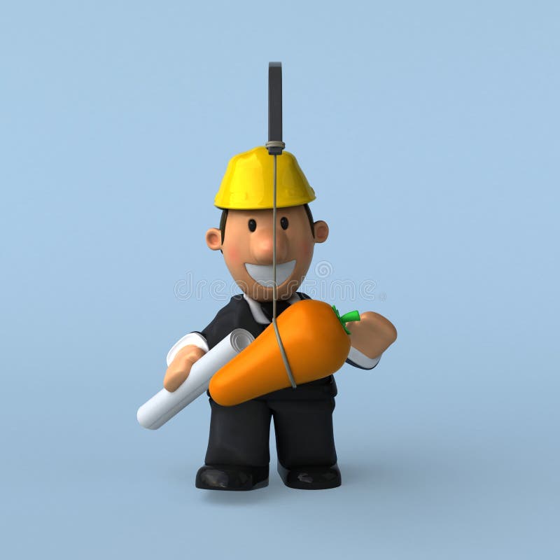 Cartoon Architect - 3D Illustration Stock Illustration - Illustration ...