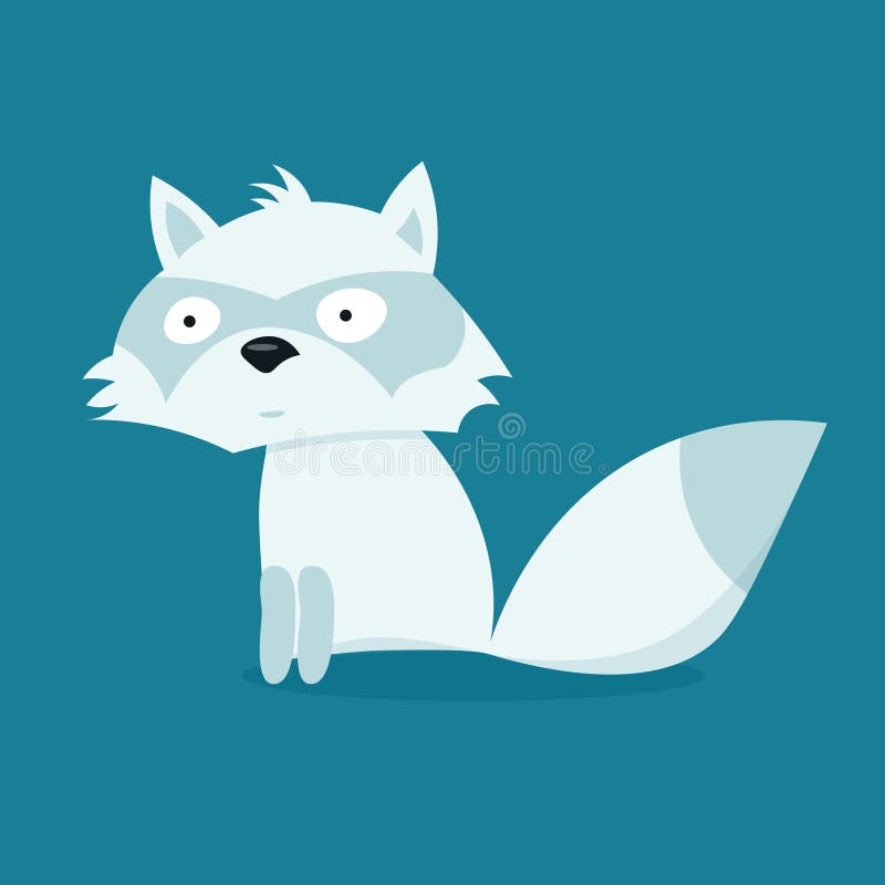 Cartoon arctic fox. stock vector. Illustration of sitting - 118938404