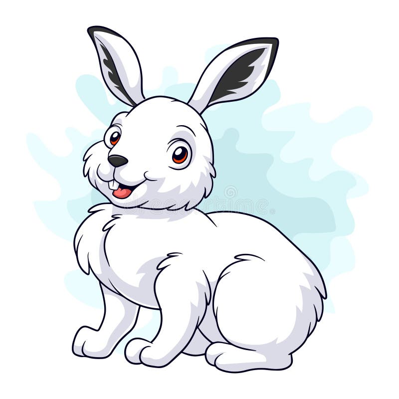 Cartoon Arctic Rabbit on White Background Stock Vector - Illustration ...