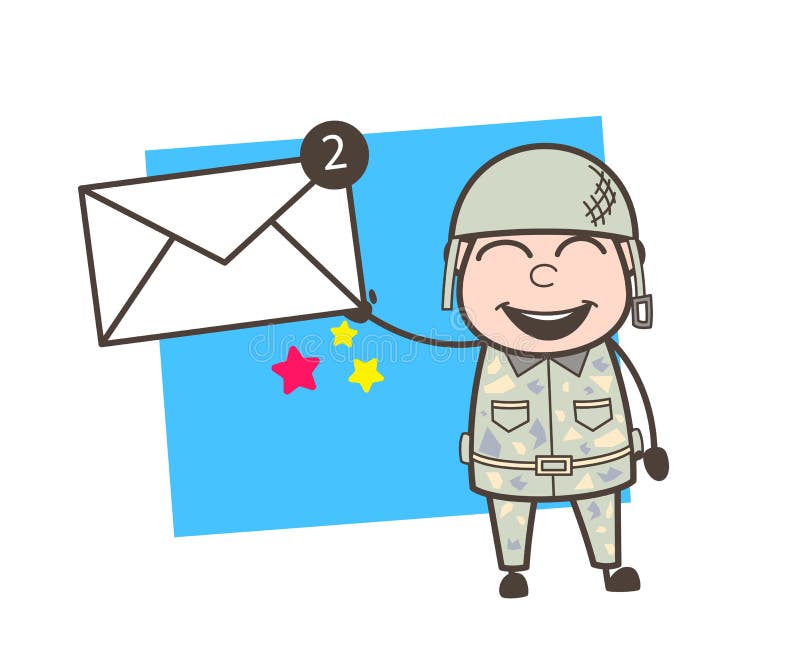Cartoon Army Man Showing Messages Vector Illustration Stock ...