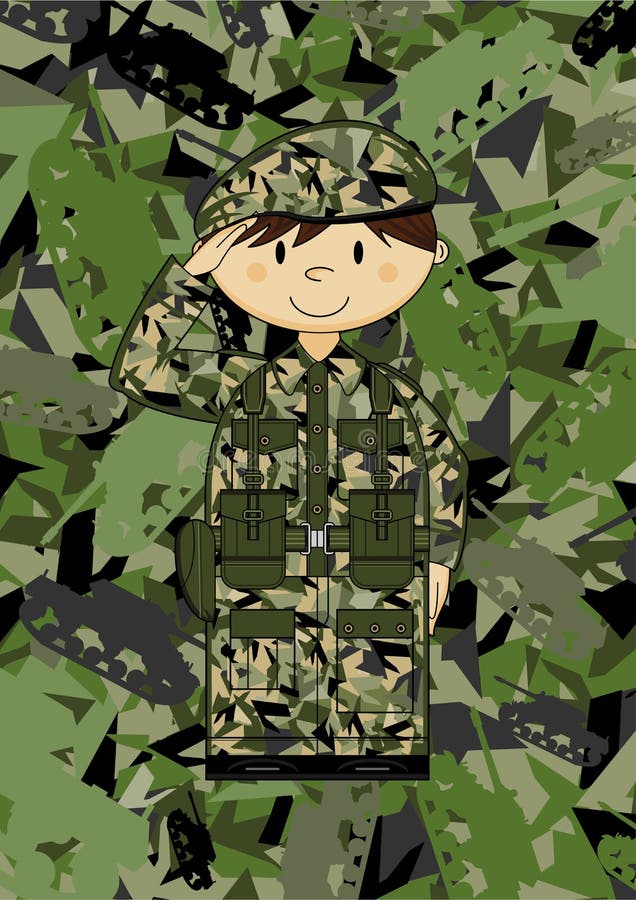 Cartoon Army Soldier stock vector. Illustration of army - 95010114