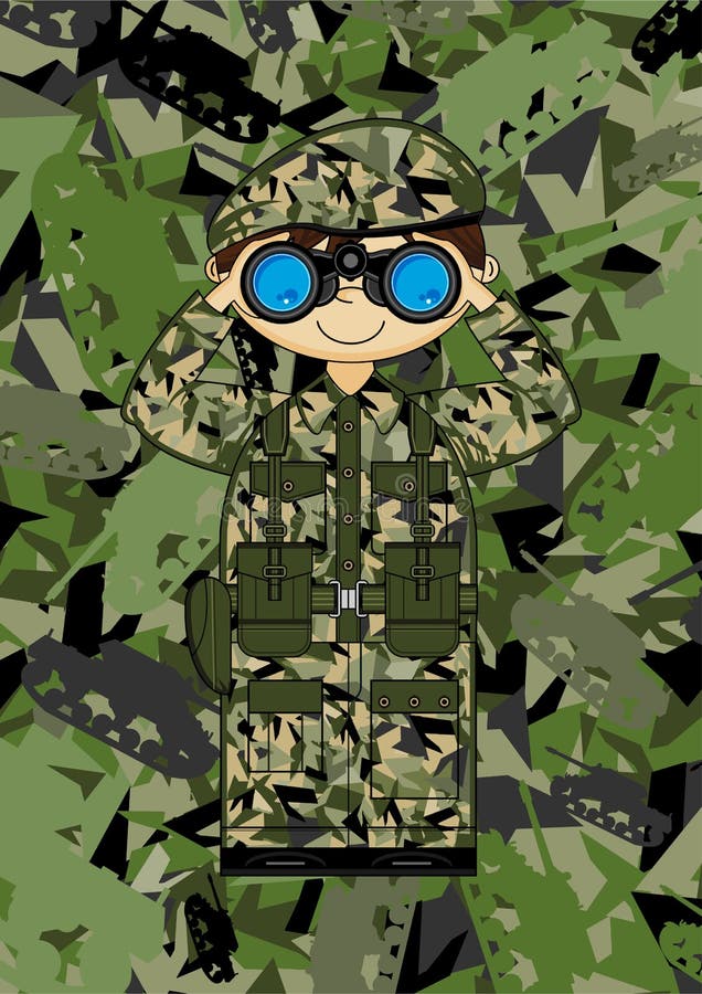 Cartoon Army Soldier stock vector. Illustration of warfare - 95010501