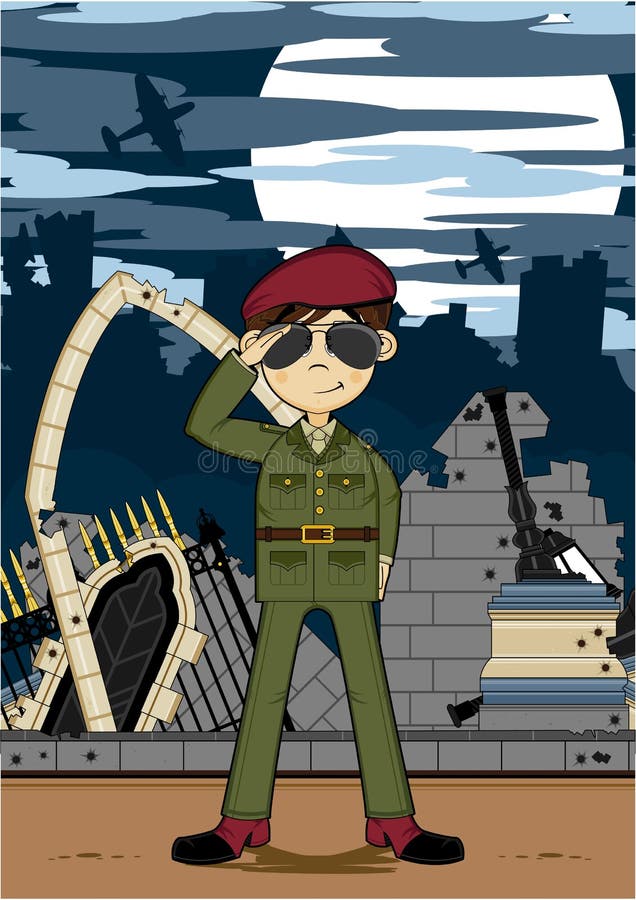 Cartoon Army Soldier stock vector. Illustration of beret - 95010642