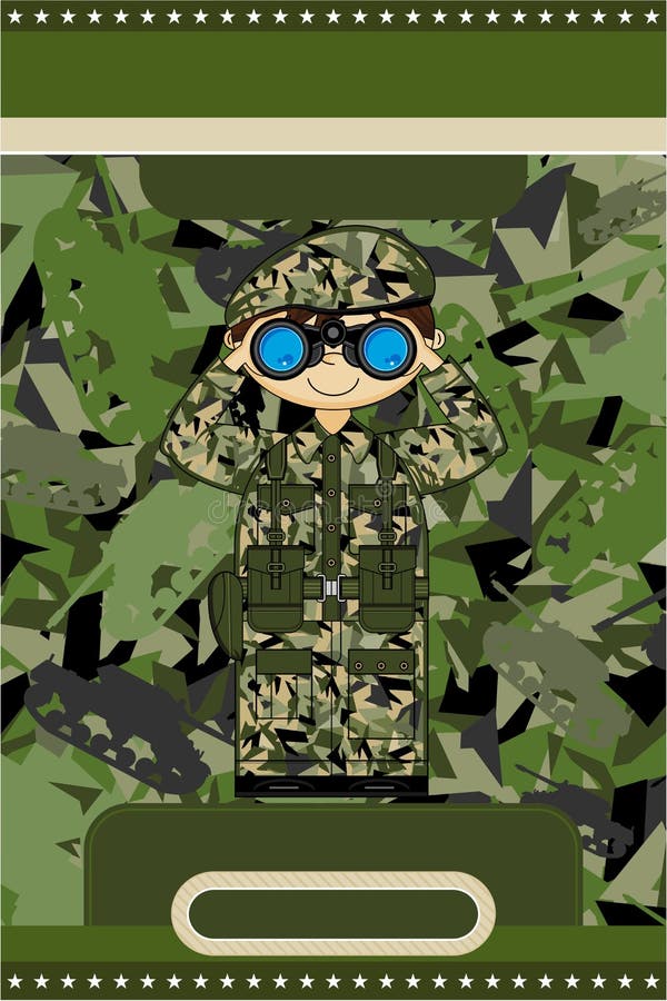 Cartoon Army Soldier stock vector. Illustration of armedforces - 95018423