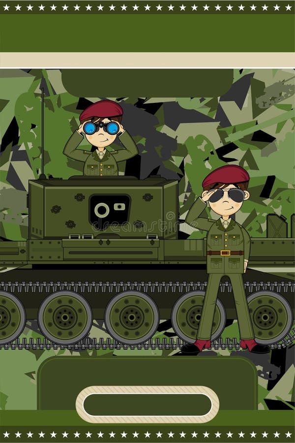 Cartoon Army Soldier in Tank Stock Vector - Illustration of soldiers ...