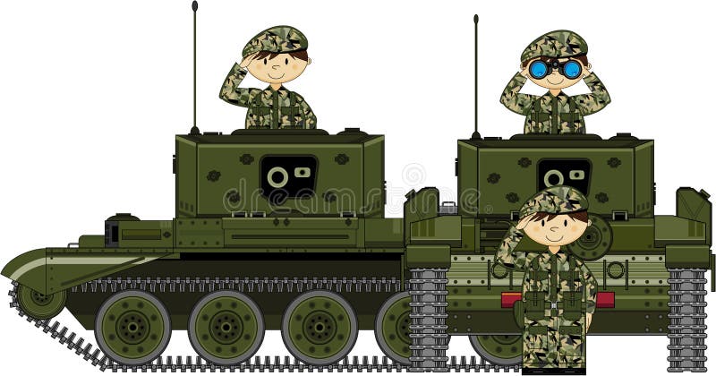 Cartoon Army Soldier in Tank Stock Vector - Illustration of transport ...