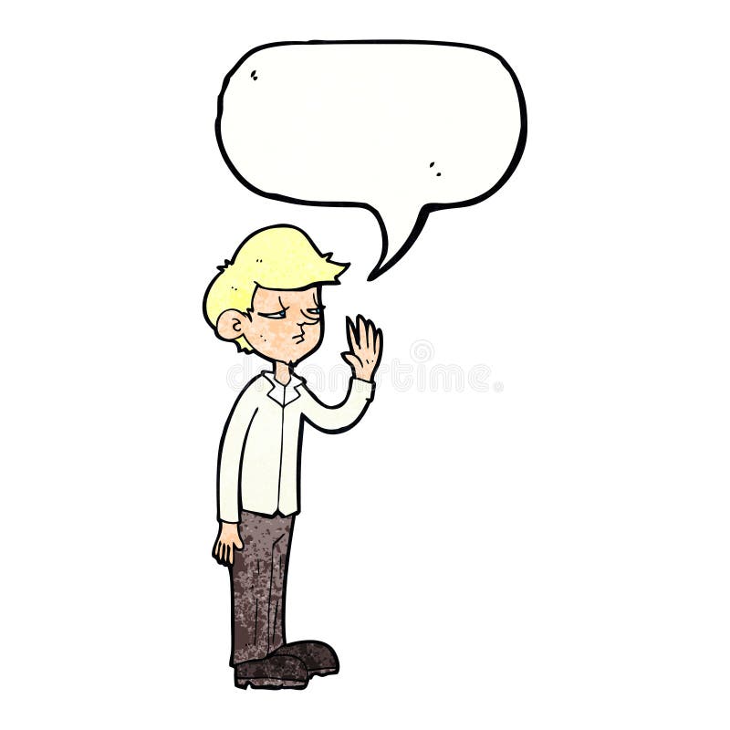 Cartoon Arrogant Boy with Speech Bubble Stock Illustration ...