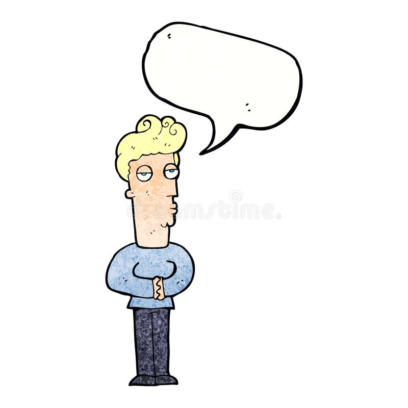 Cartoon Arrogant Man with Speech Bubble Stock Illustration ...