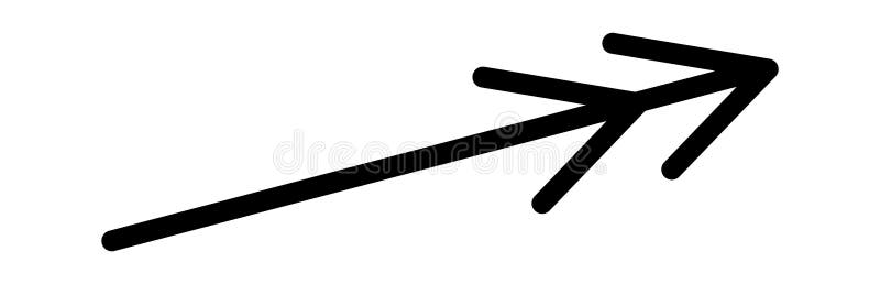 Cartoon Arrow Flat Icon Line Points in Particular Direction Stock ...