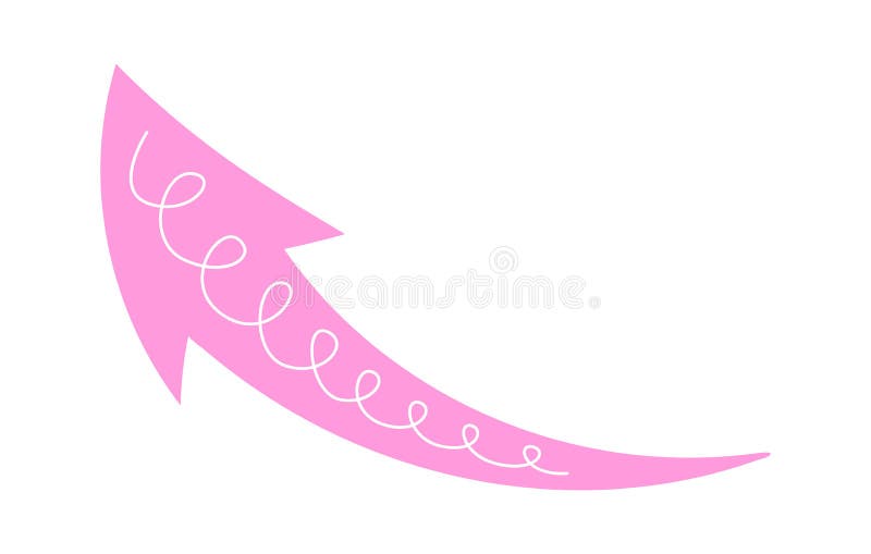 Cartoon Arrow Flat Icon Line Points in Particular Direction Stock ...