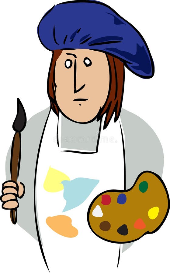 Cartoon artist stock vector. Illustration of sketch, artist - 3268134